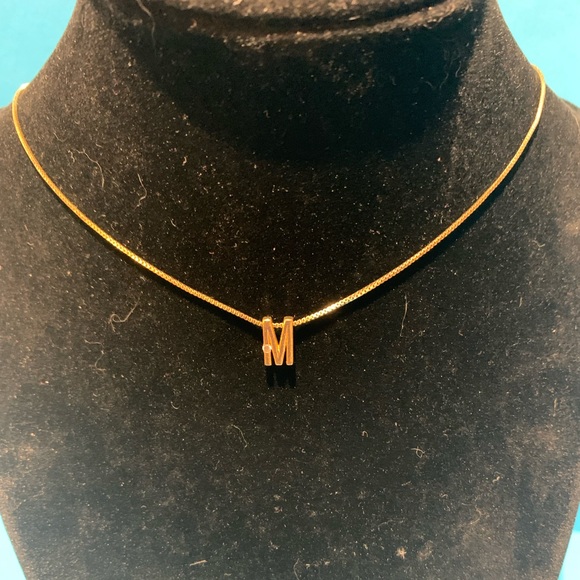 Time and Tru | Jewelry | Goldtone Capital M Necklace | Poshmark